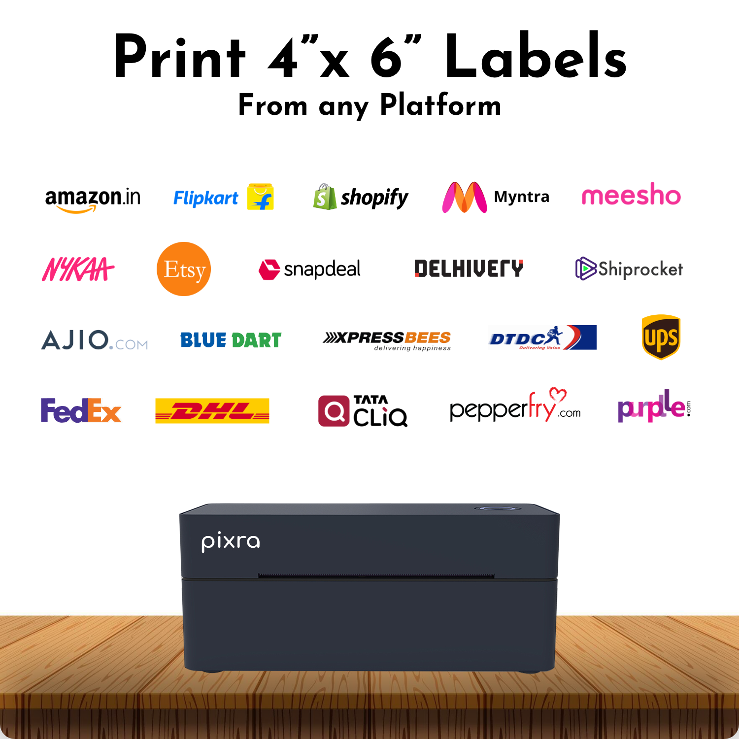 Pixra P30 USB Direct Thermal Shipping Label Printer & Barcode Printer ...